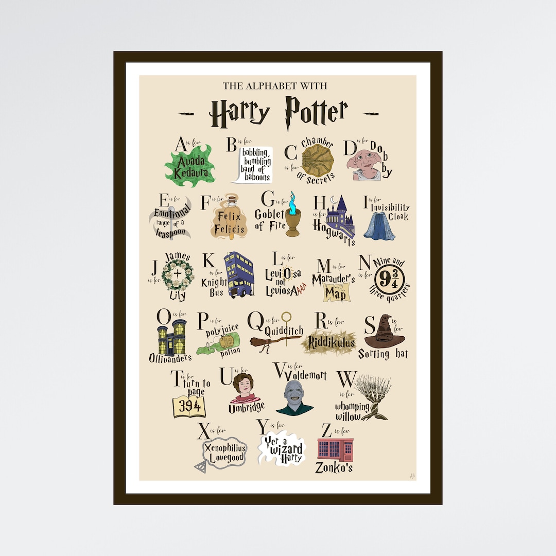 Harry Potter A-Z Print Harry Potter Lover Gift Harry Potter Birthday ...