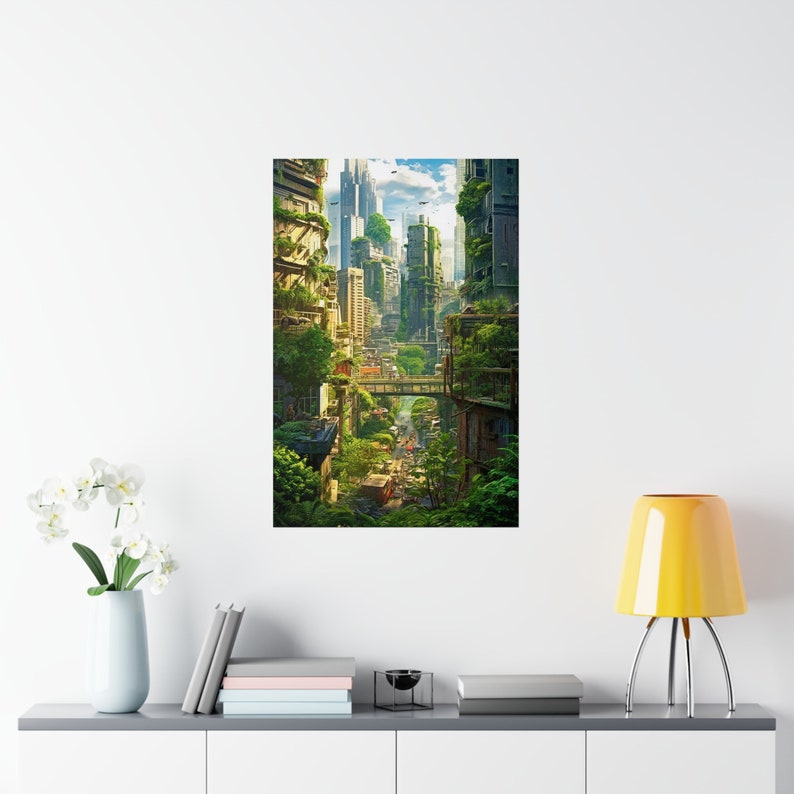 Jungle Metropolis Poster, Post Apocalyptic - Etsy