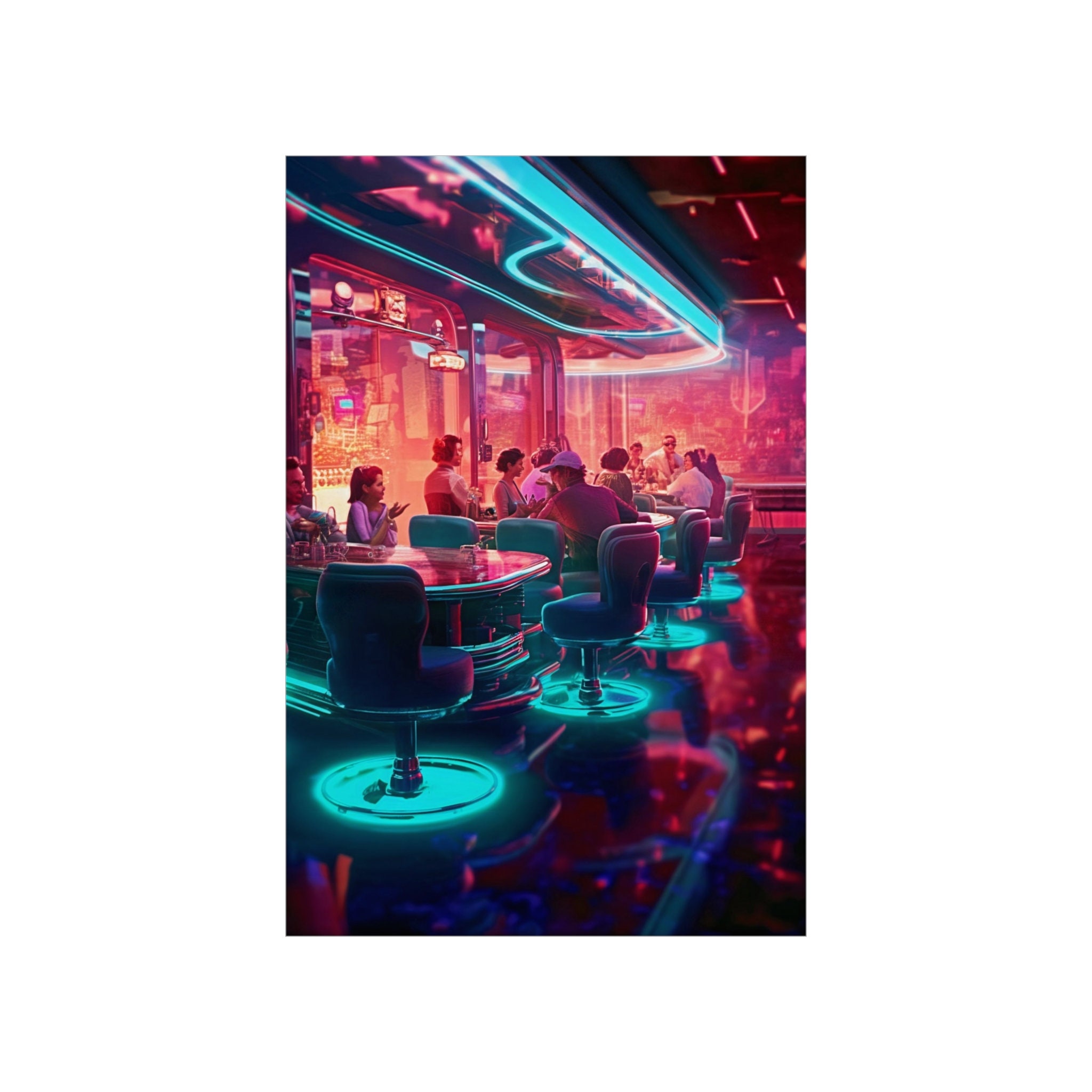 Classic Space Diner Poster, 1950s Space Diner Poster - Etsy
