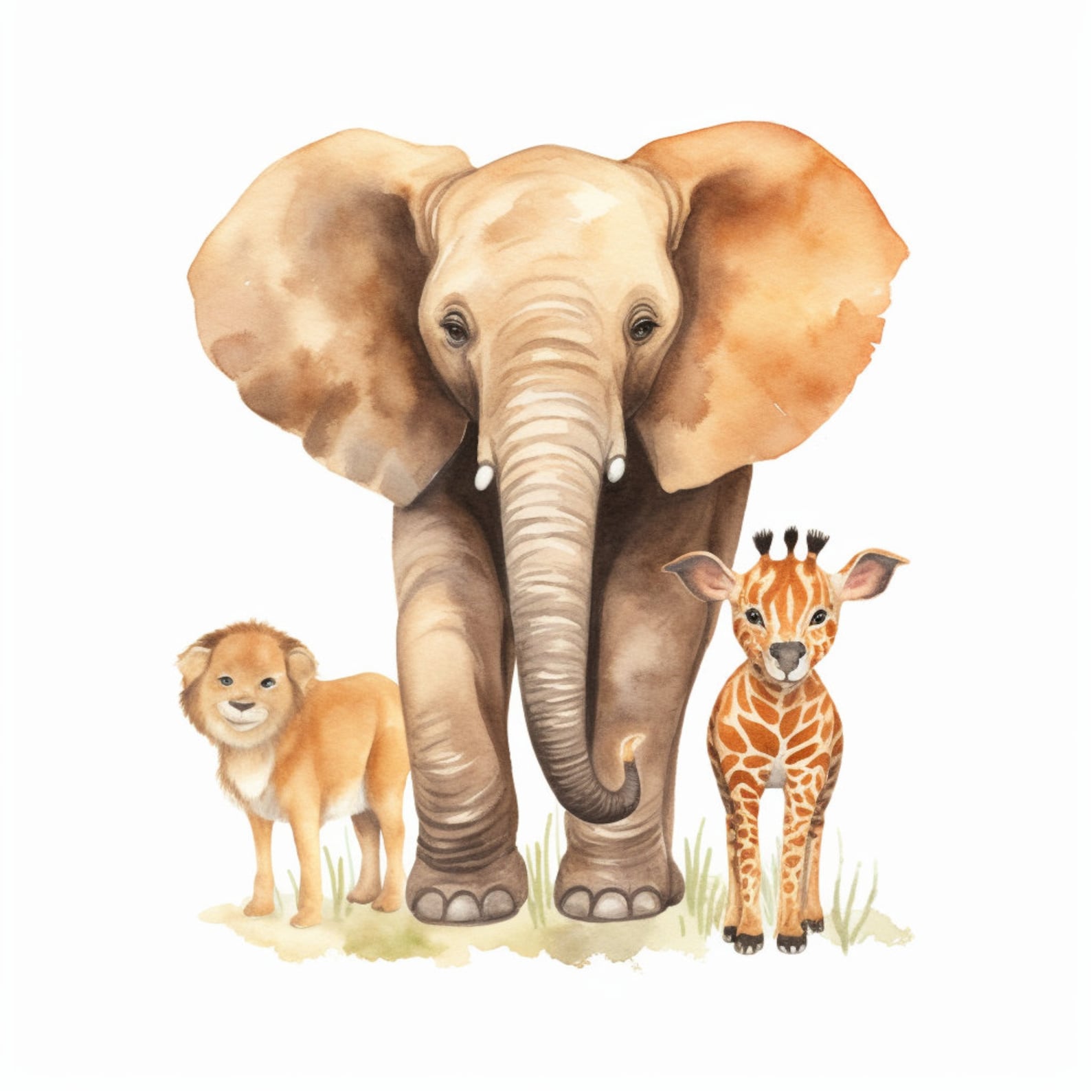 8 Safari Baby Animals Clipart,pngs, Digital Download, Paper Crafts ...