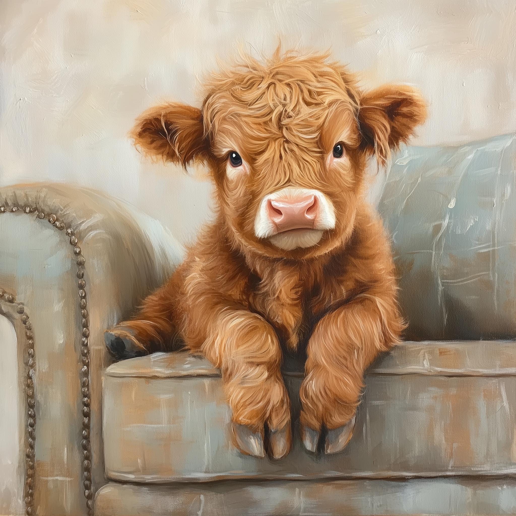 Watercolor Highland Cow Nursery JPEG, Highland Cow Nursery, Baby ...