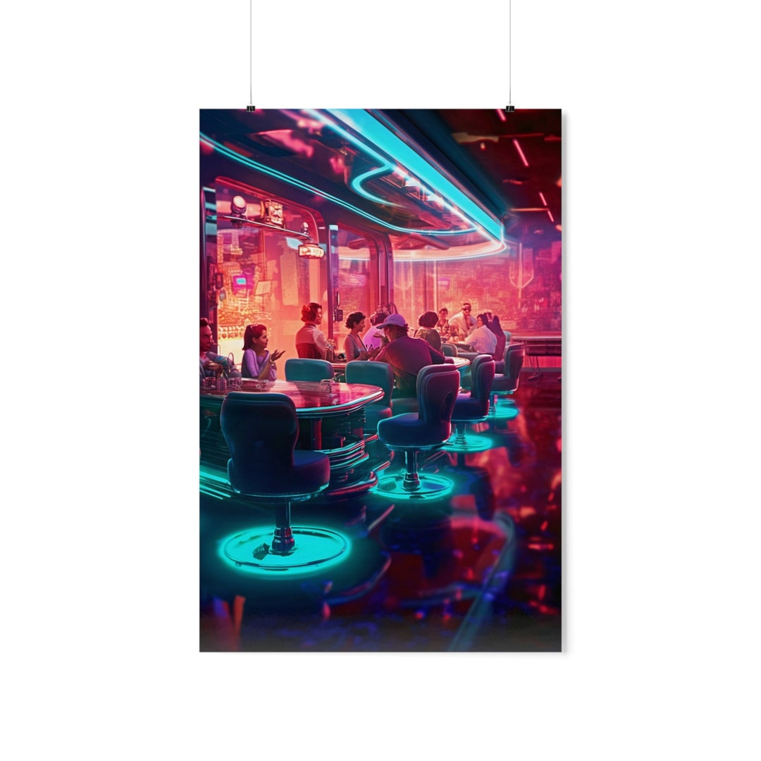 Classic Space Diner Poster, 1950s Space Diner Poster - Etsy