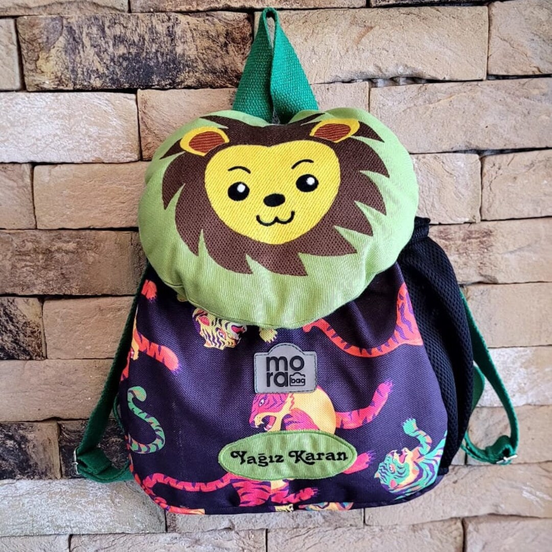 Personalized Lion Kids Backpack – Embroidered Animal Print Bag - Etsy