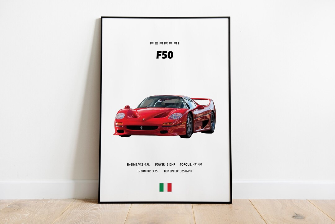 Ferrari F50 Poster Digital Hypercar Poster Wallpaper Decor - Etsy