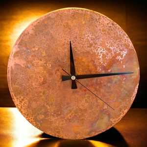 Copper Clock-farmhouse Wall Clock-art Deco Rusty-patina Copper Wall ...