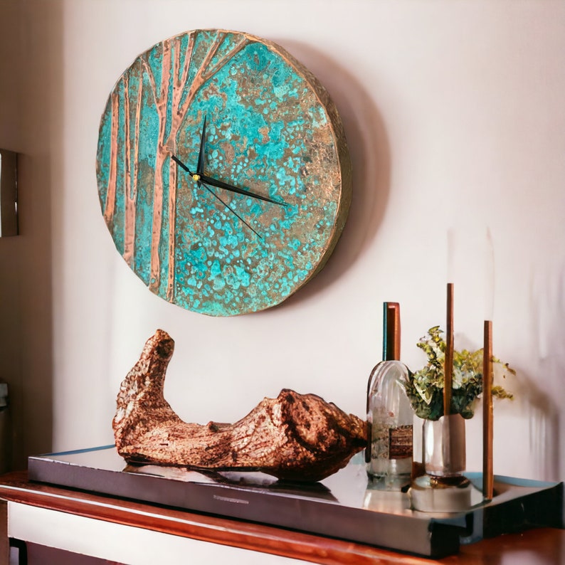 Wall Clock Copper Wall Clock Oversized Wall Clock Wall - Etsy