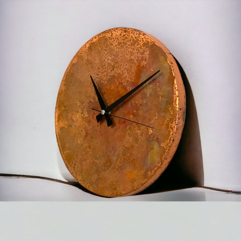 Copper Clock-farmhouse Wall Clock-art Deco Rusty-patina Copper - Etsy