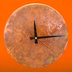 Copper Clock-farmhouse Wall Clock-art Deco Rusty-patina Copper Wall ...