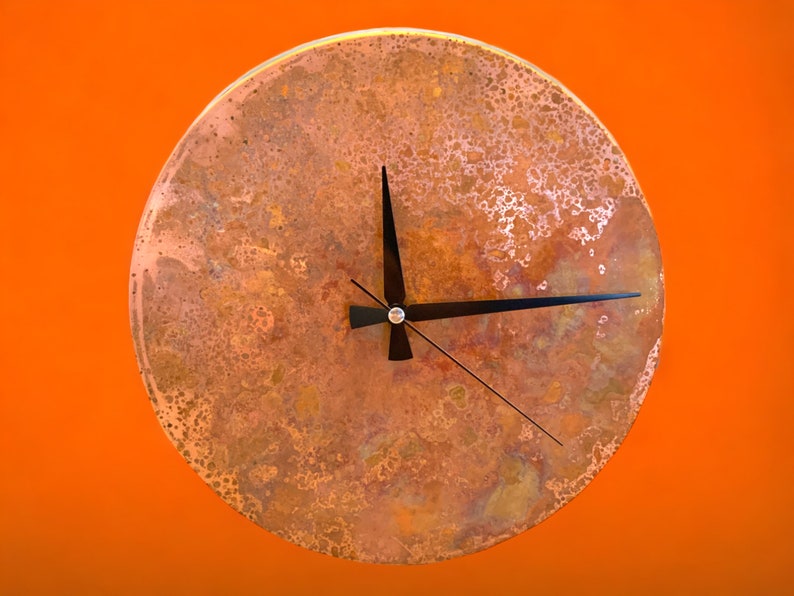 Copper Clock-farmhouse Wall Clock-art Deco Rusty-patina Copper - Etsy