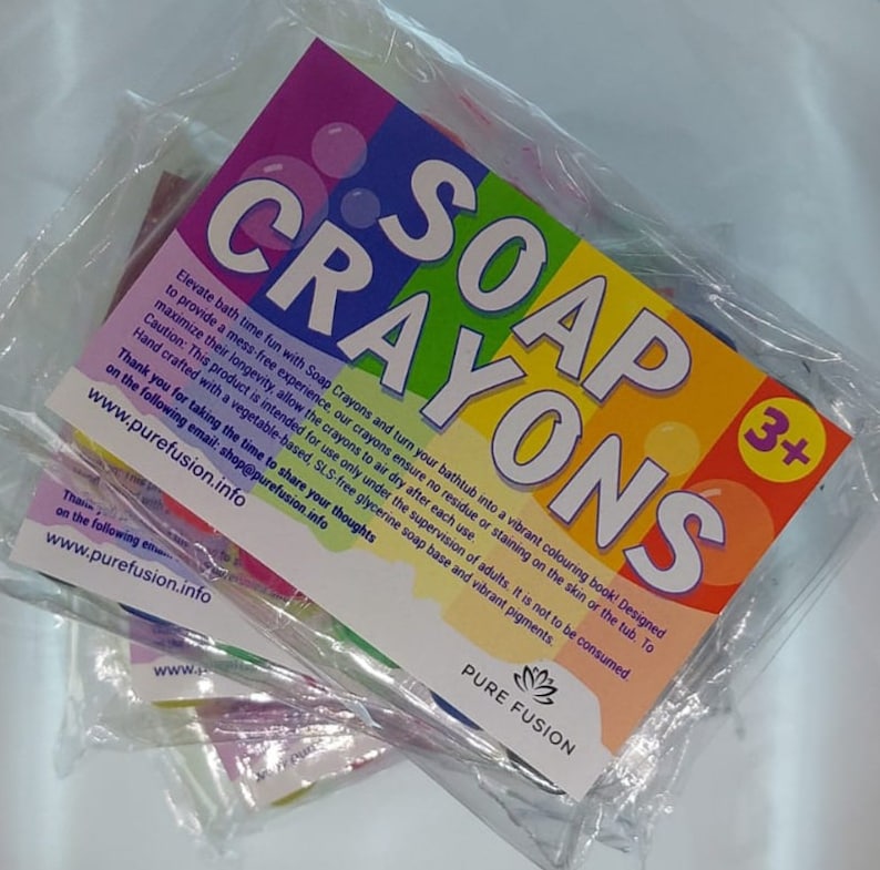 Soap Crayons: 6 Vibrant Colors, Bath Tub Art for Kids. Easy to Clean ...