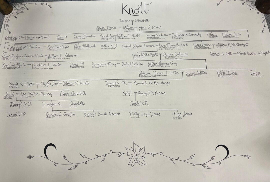 Hand Drawn Family Tree - Etsy