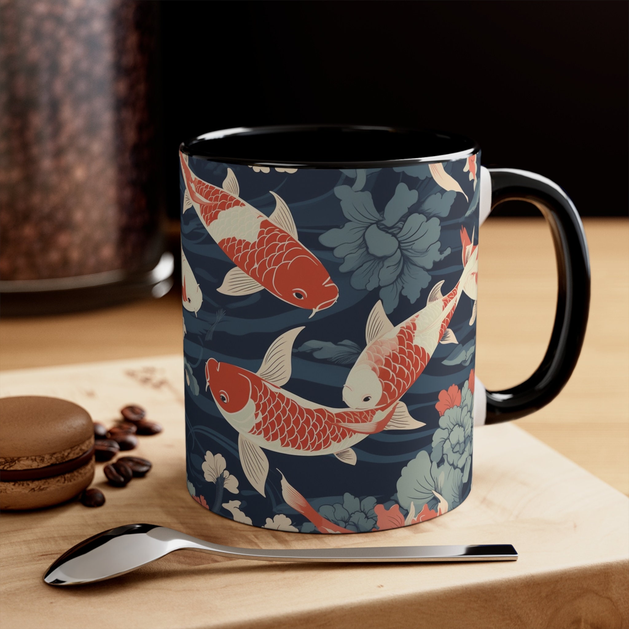 Japanese Style Koi Fish Mug, Koi Fish Mug, Fish Mug, Japan Gifts, Coffee Mug, 11oz - Etsy