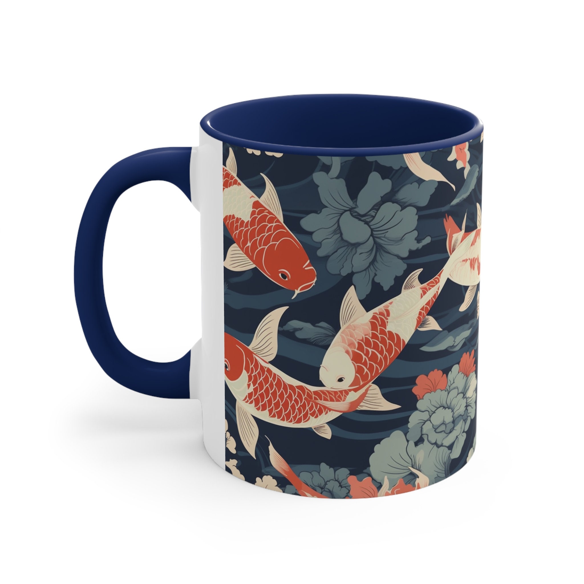 Japanese Koi Fish Coffee Mug, 11oz Ceramic Japan Gift - Etsy