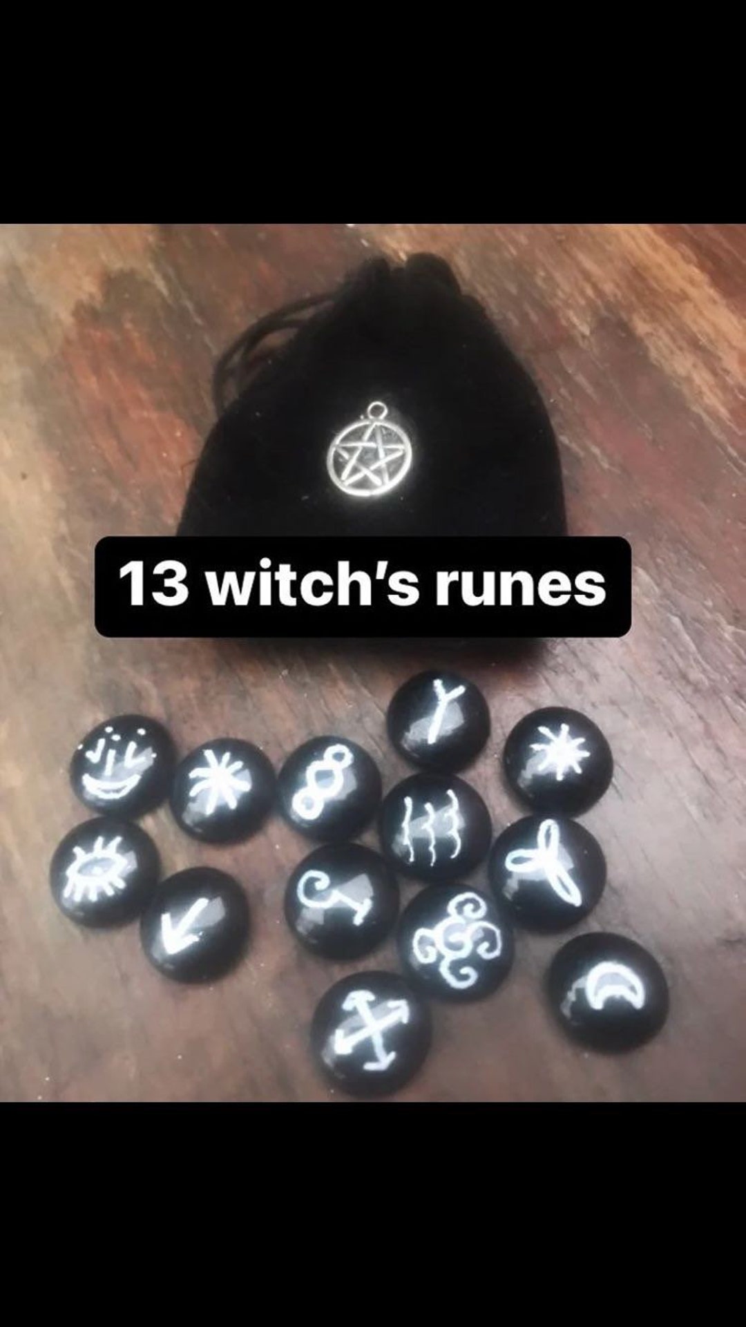 Set of 13 Witches Runes Rune Stones Witchs Runes Divination Tarot With ...