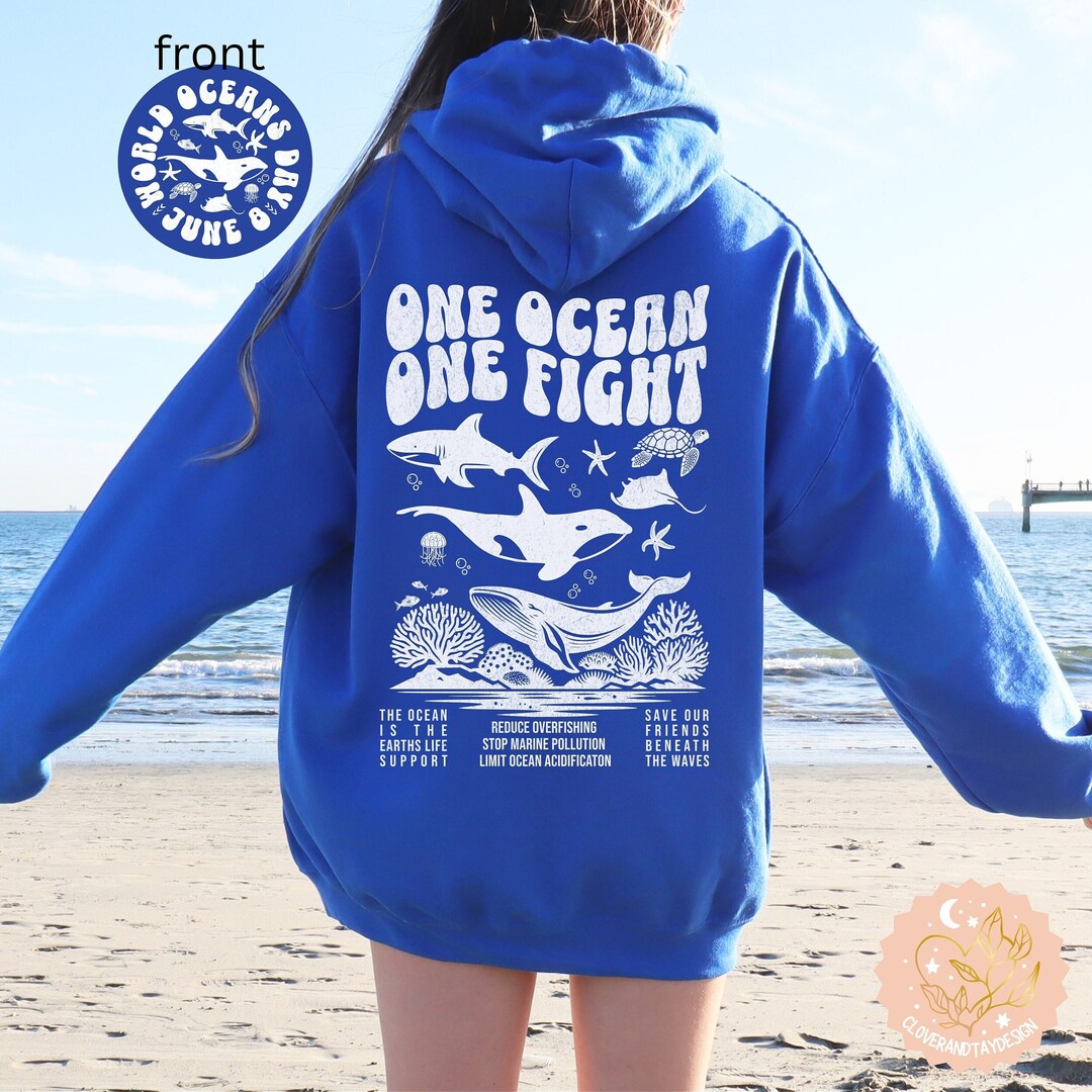 Protect Our Oceans Beach Sweatshirt Ocean Animal Beach Hoodie Marine ...