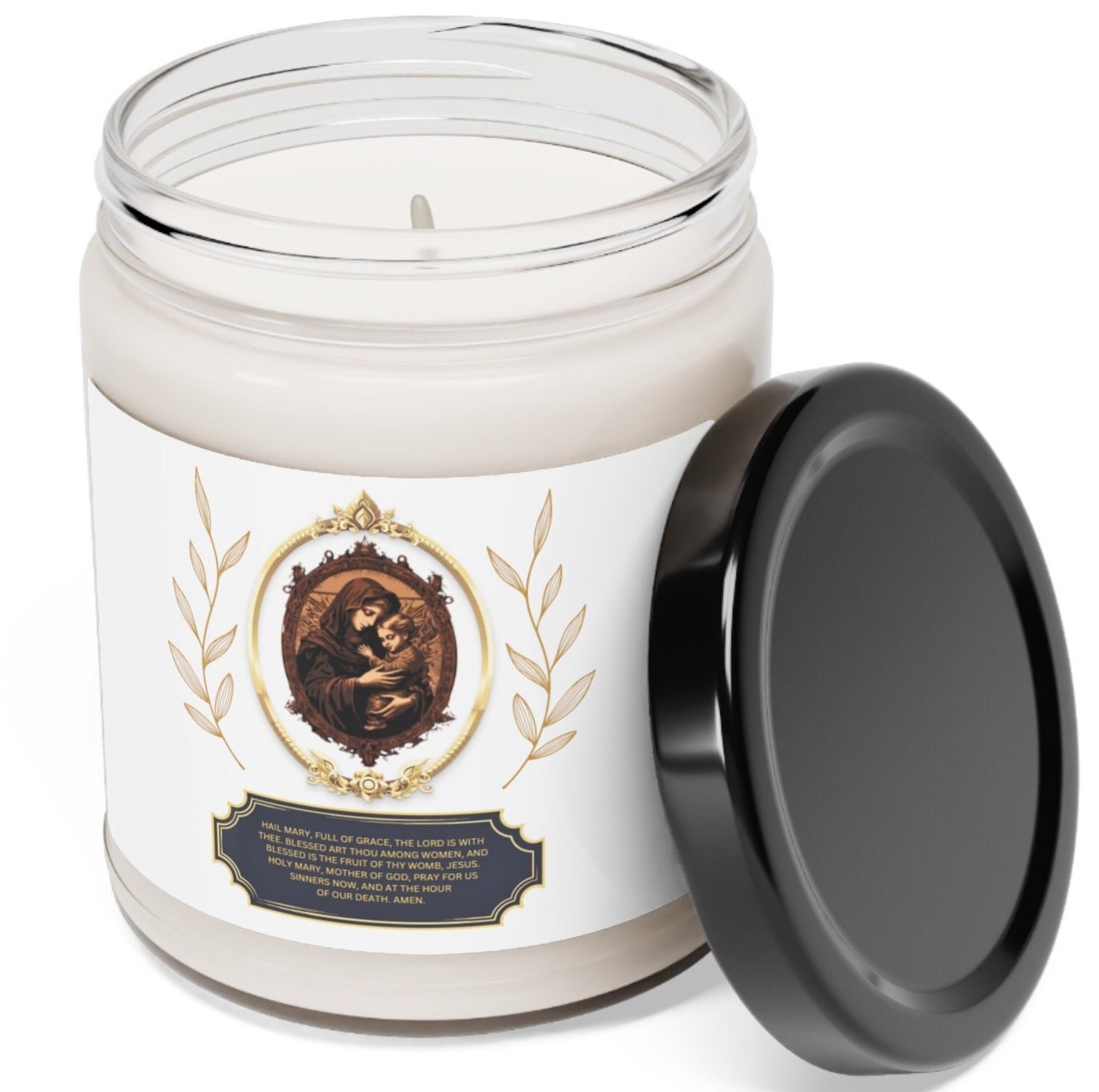 Mary Mother and Baby Jesus Candle, Bible Verses, Catholic Gifts, Prayer ...