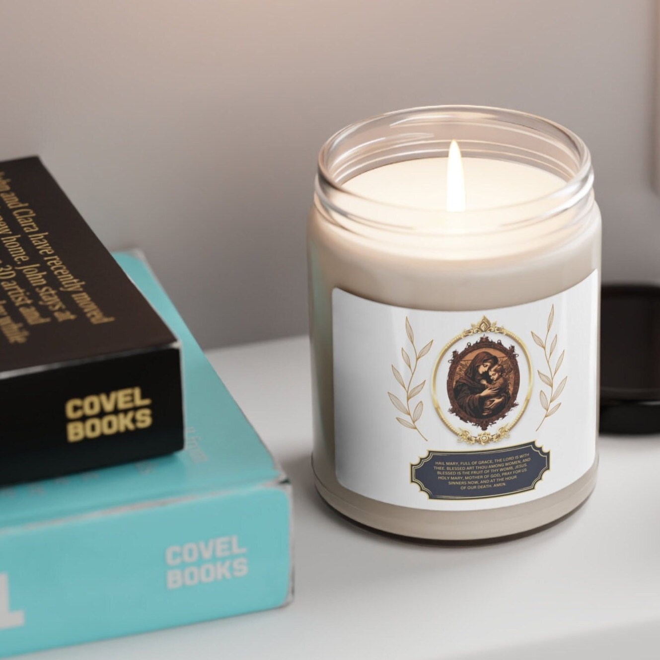 Mary Mother and Baby Jesus Candle, Bible Verses, Catholic Gifts, Prayer ...