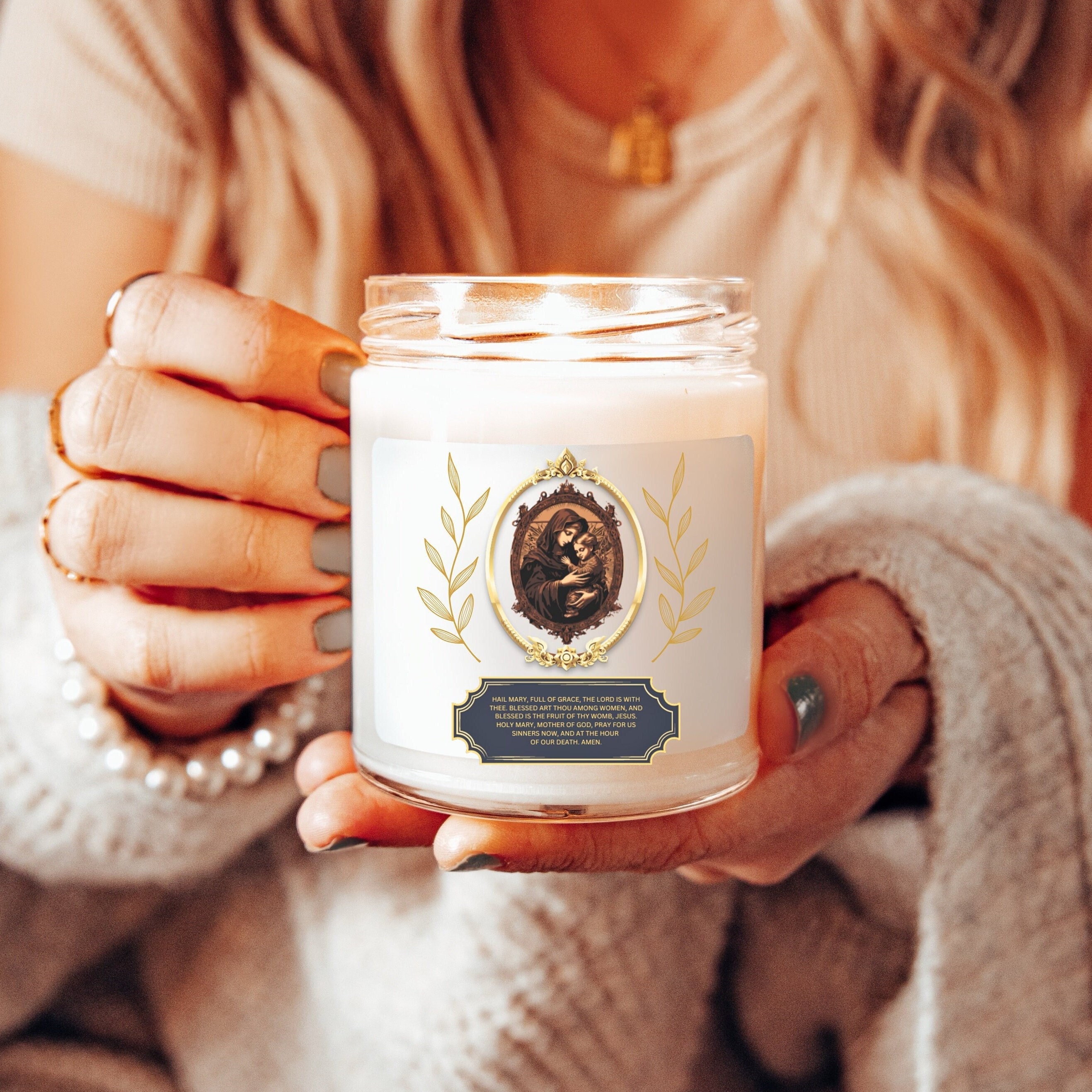 Mary Mother and Baby Jesus Candle, Bible Verses, Catholic Gifts, Prayer ...