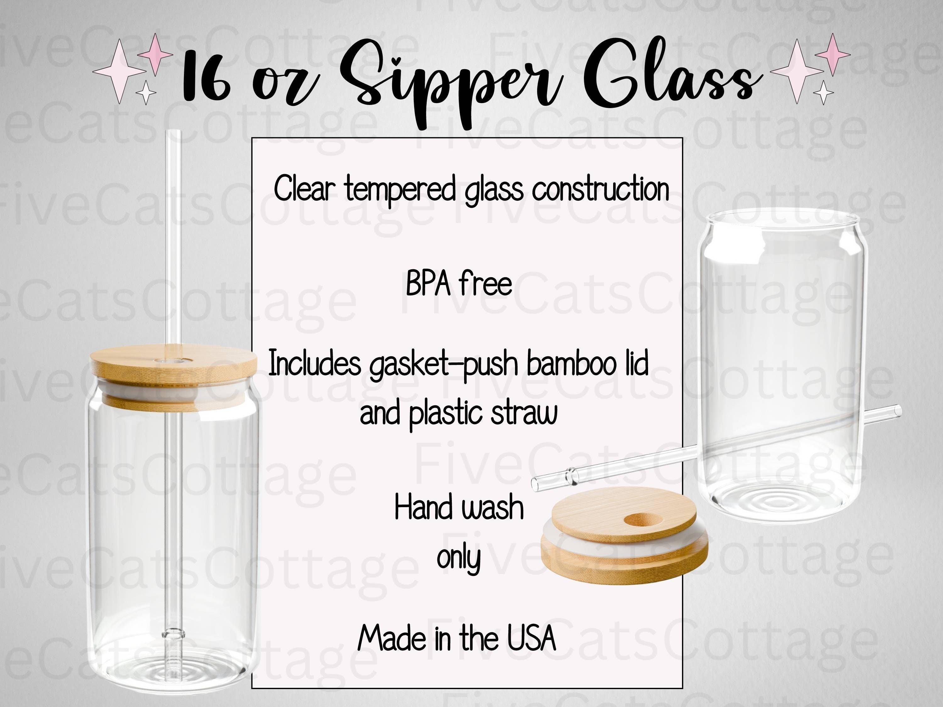 16 Oz Sipper Glass Mockup, Glass Can Chart, Printify Glass Cup Mockup ...