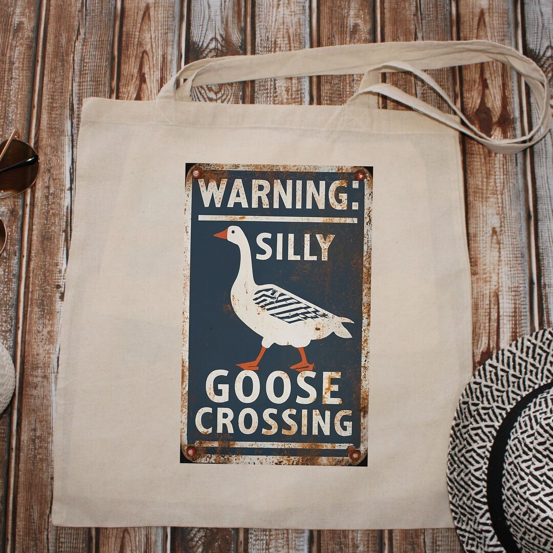 Silly Goose Crossing Cotton Canvas Tote Bag - Etsy