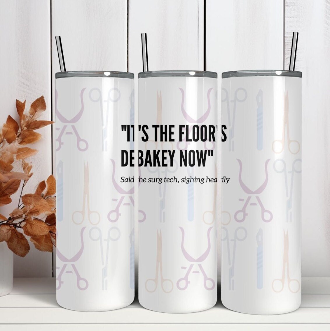 Surg Tech 20oz Skinny Tumbler With Straw, Surgical Technologist, Scrub ...