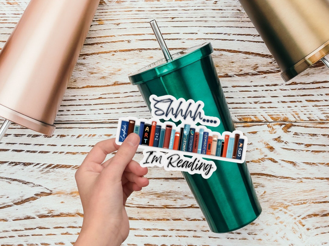 Shhh I'm Reading Sticker: Book Lover Gift, Laptop Decal - Etsy
