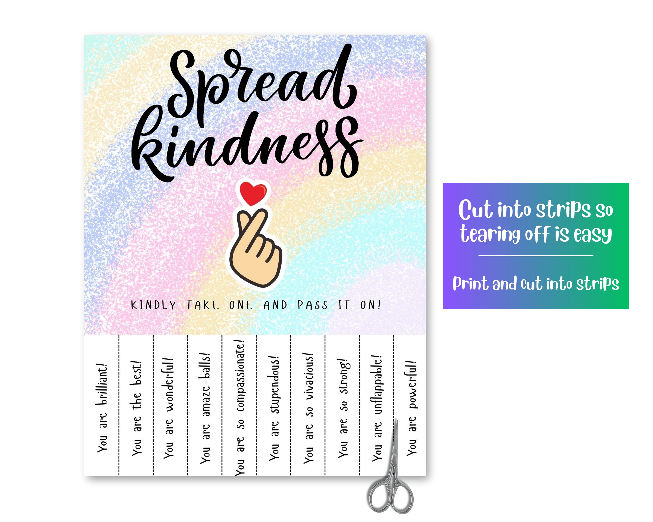 Compliment Cards, Random Acts of Kindness, Spread Kindness, Tearoff ...