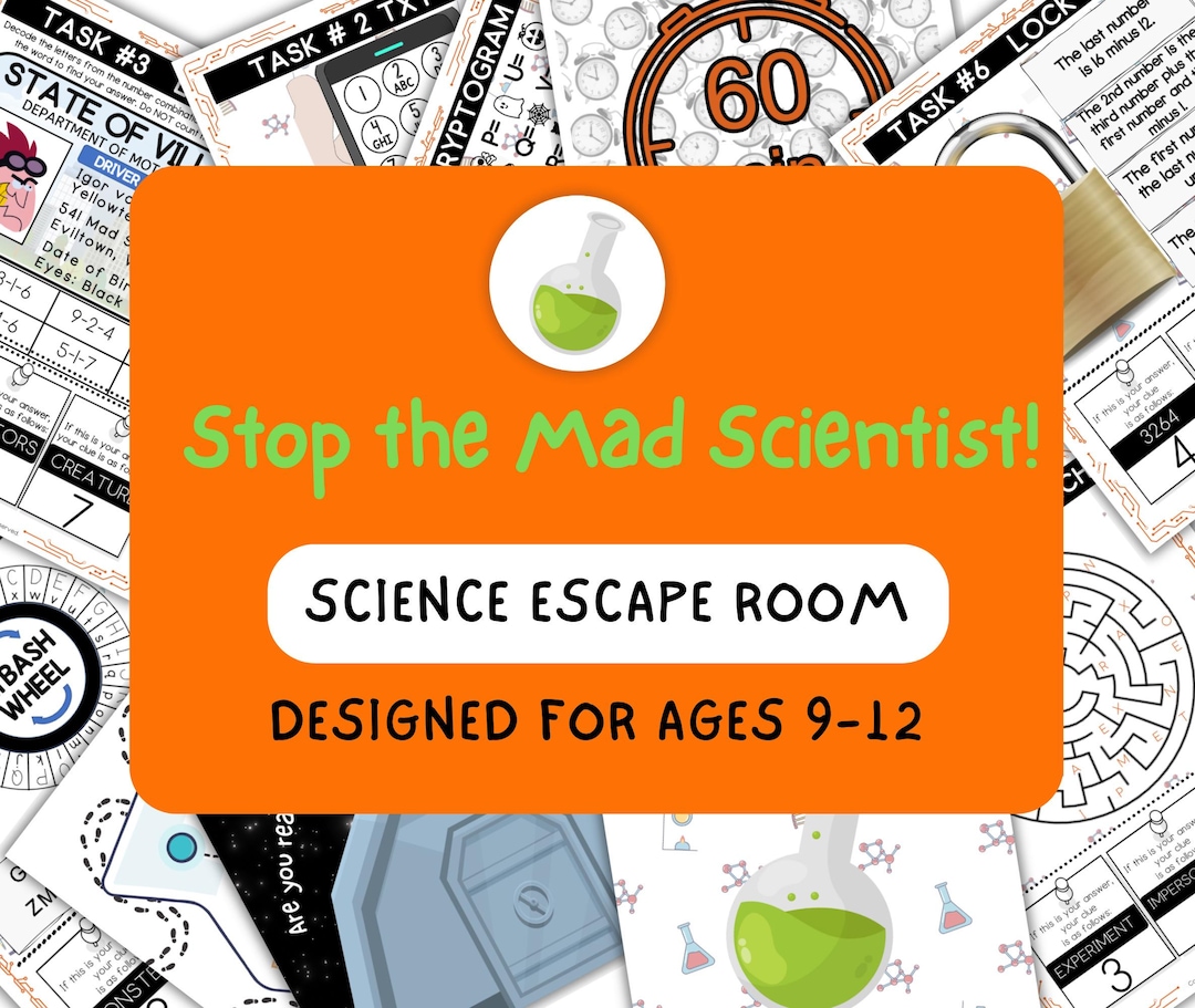 Mad Scientist Escape Room for Kids, Educational Science Kits for Kids ...