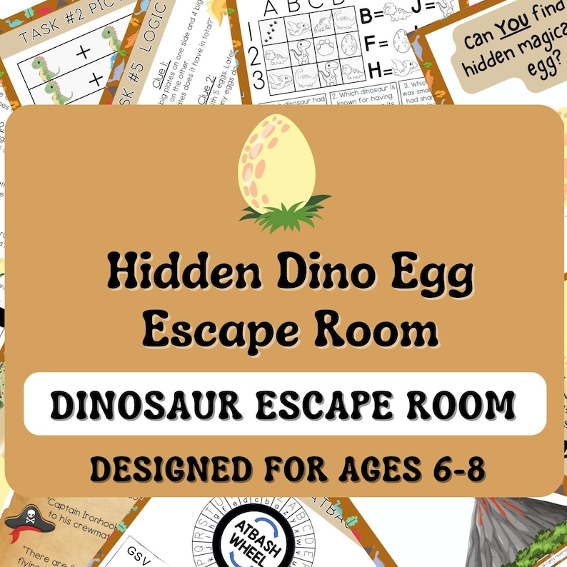 Dinosaur Escape Room Kids, Jurassic Park Game, Jurassic Dinosaur ...