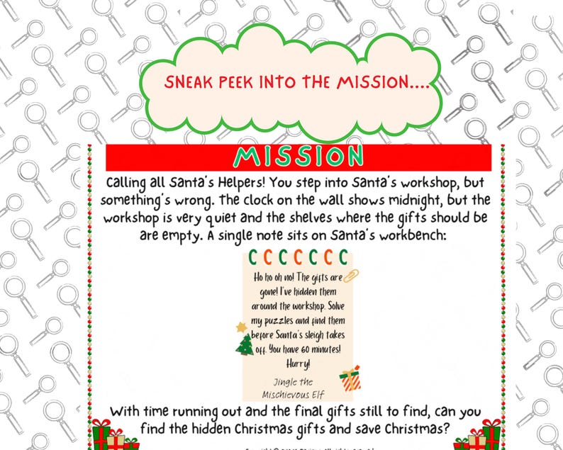 Christmas Escape Rooms for Kids, Holiday Escape Room Ages 6 to 8, DIY ...