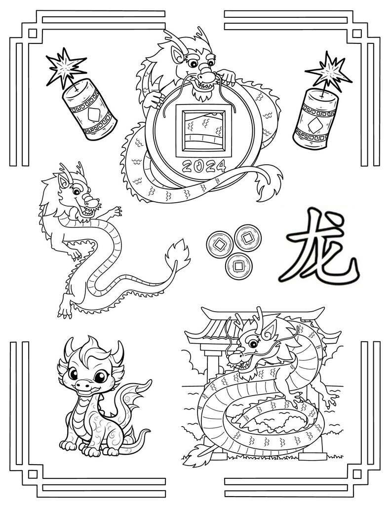 Printable Lunar New Year Coloring Page, Chinese New Year Printable ...