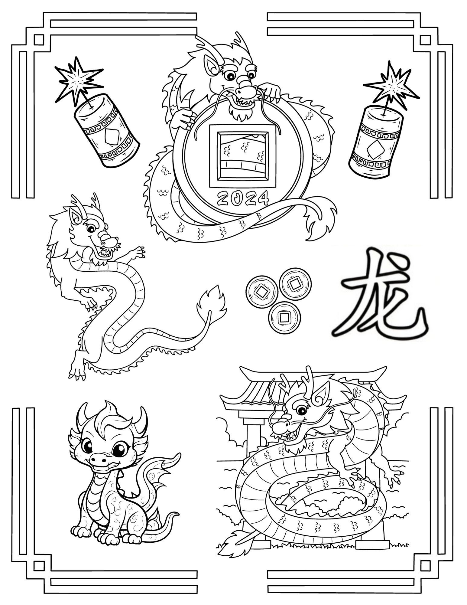 Printable Lunar New Year Coloring Page, Chinese New Year Printable ...