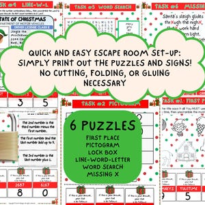 Christmas Escape Rooms for Kids, Holiday Escape Room Ages 6 to 8, DIY ...
