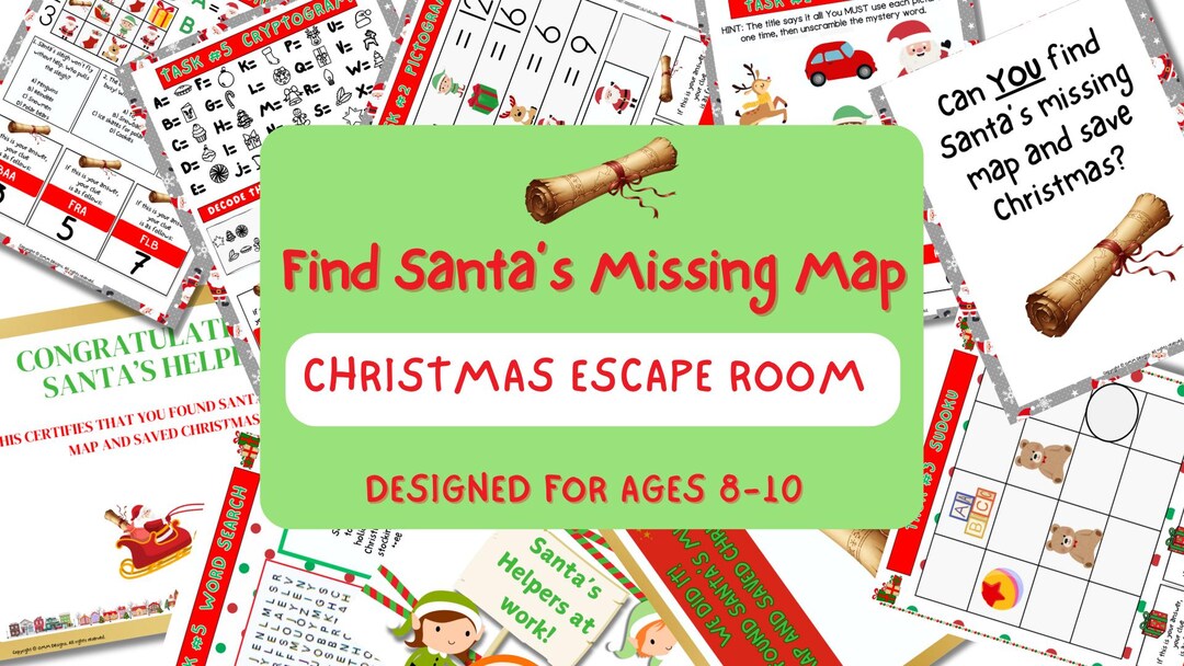 Holiday Escape Room, Santa Escape Room for Kids, Christmas Escape Room ...