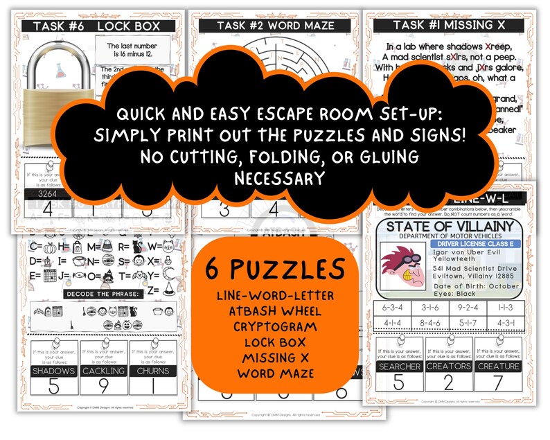 Printable Escape Rooms for Kids, Halloween Classroom Activity, Escape ...