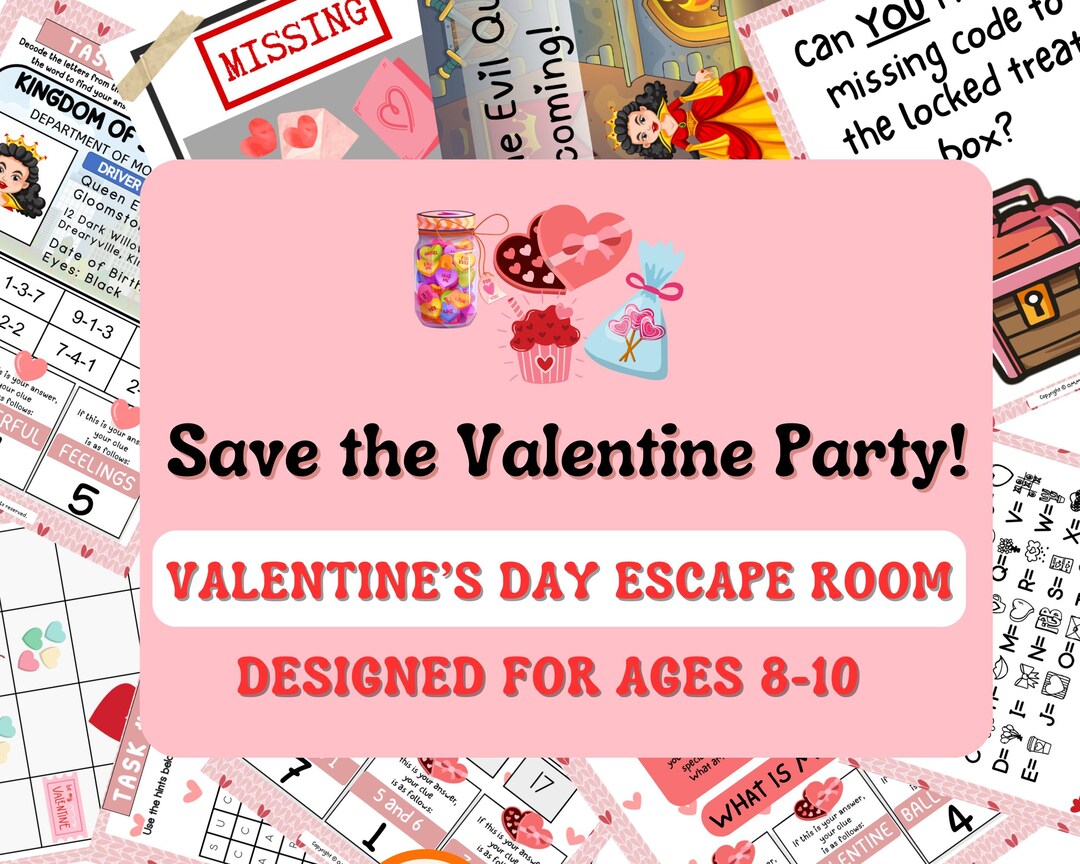 Valentines Day Escape Room for 3rd, 4th, and 5th Grade, Valentines Day ...