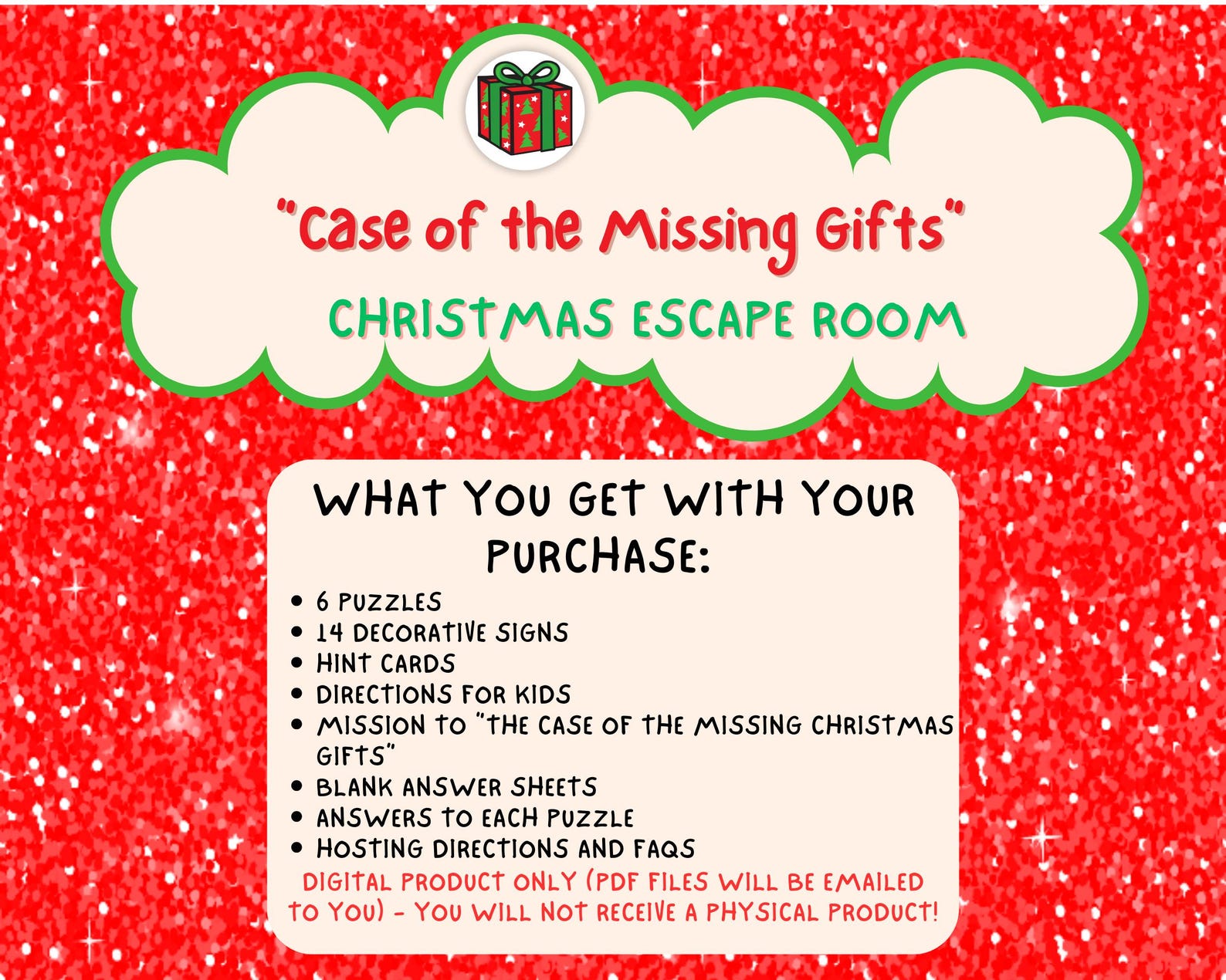 Christmas Escape Rooms for Kids, Holiday Escape Room Ages 6 to 8, DIY ...