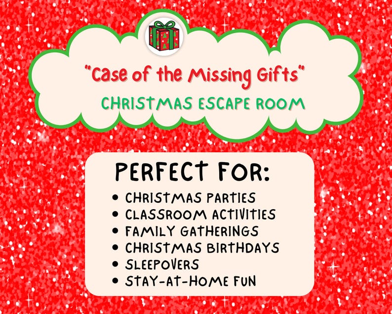 Christmas Escape Rooms for Kids, Holiday Escape Room Ages 6 to 8, DIY ...