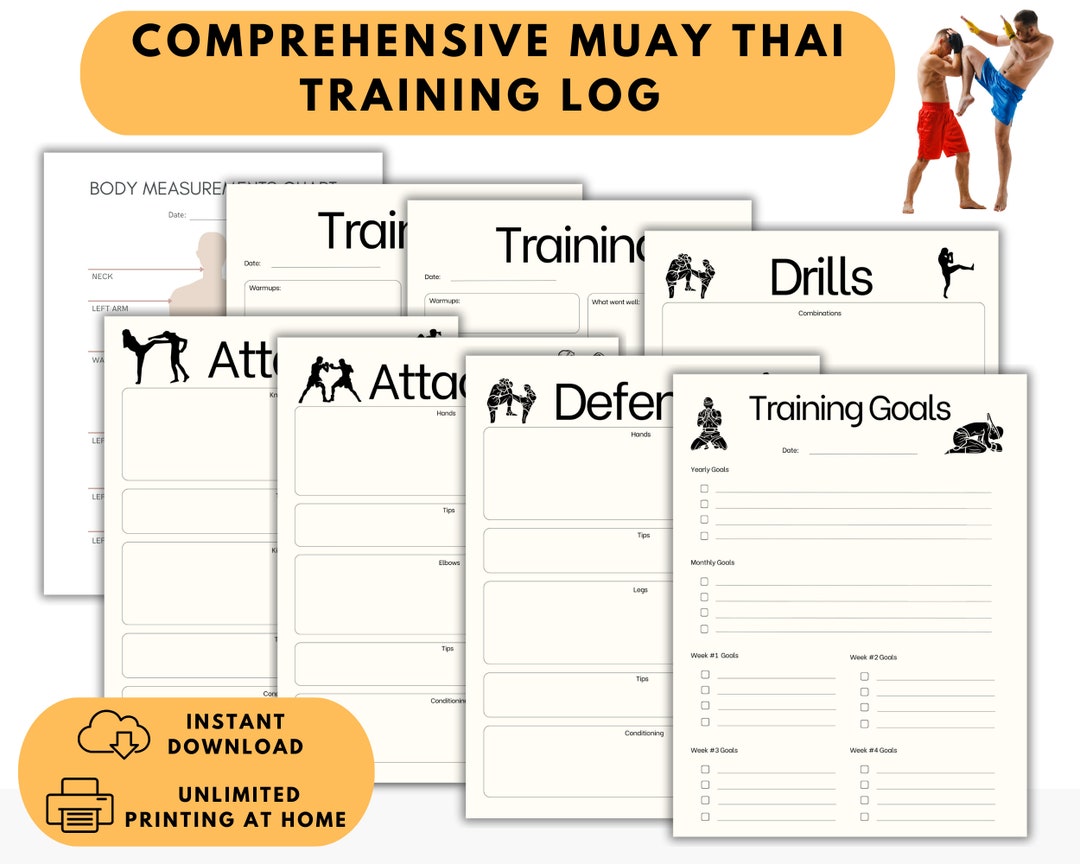 Muay Thai Training Log, Martial Arts Journal, Martial Arts Training Log ...