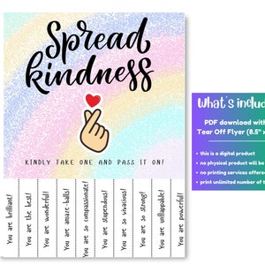 Compliment Cards, Random Acts of Kindness, Spread Kindness, Tearoff ...
