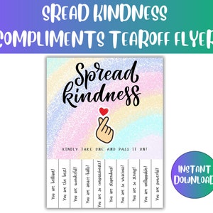 Compliment Cards, Random Acts of Kindness, Spread Kindness, Tearoff ...