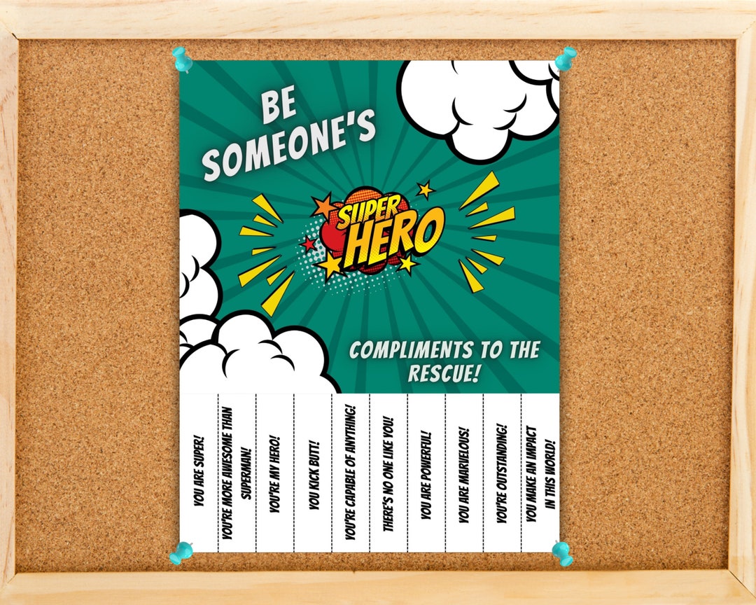 Superhero Compliments Tear-off Flyer: Kindness Campaign (digital ...