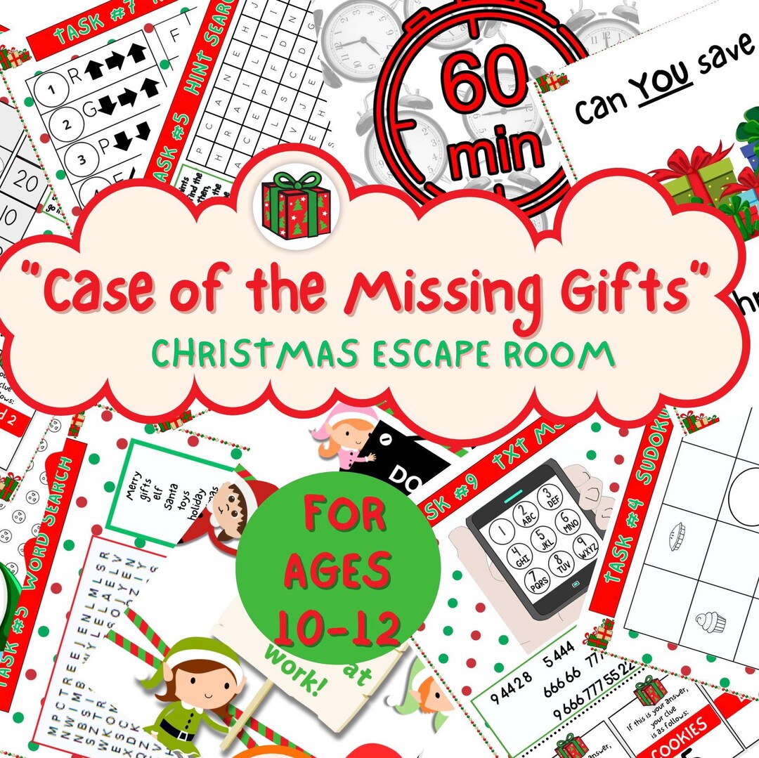 Christmas Escape Room for Tweens, Escape Room for 4th, 5th, and 6th ...