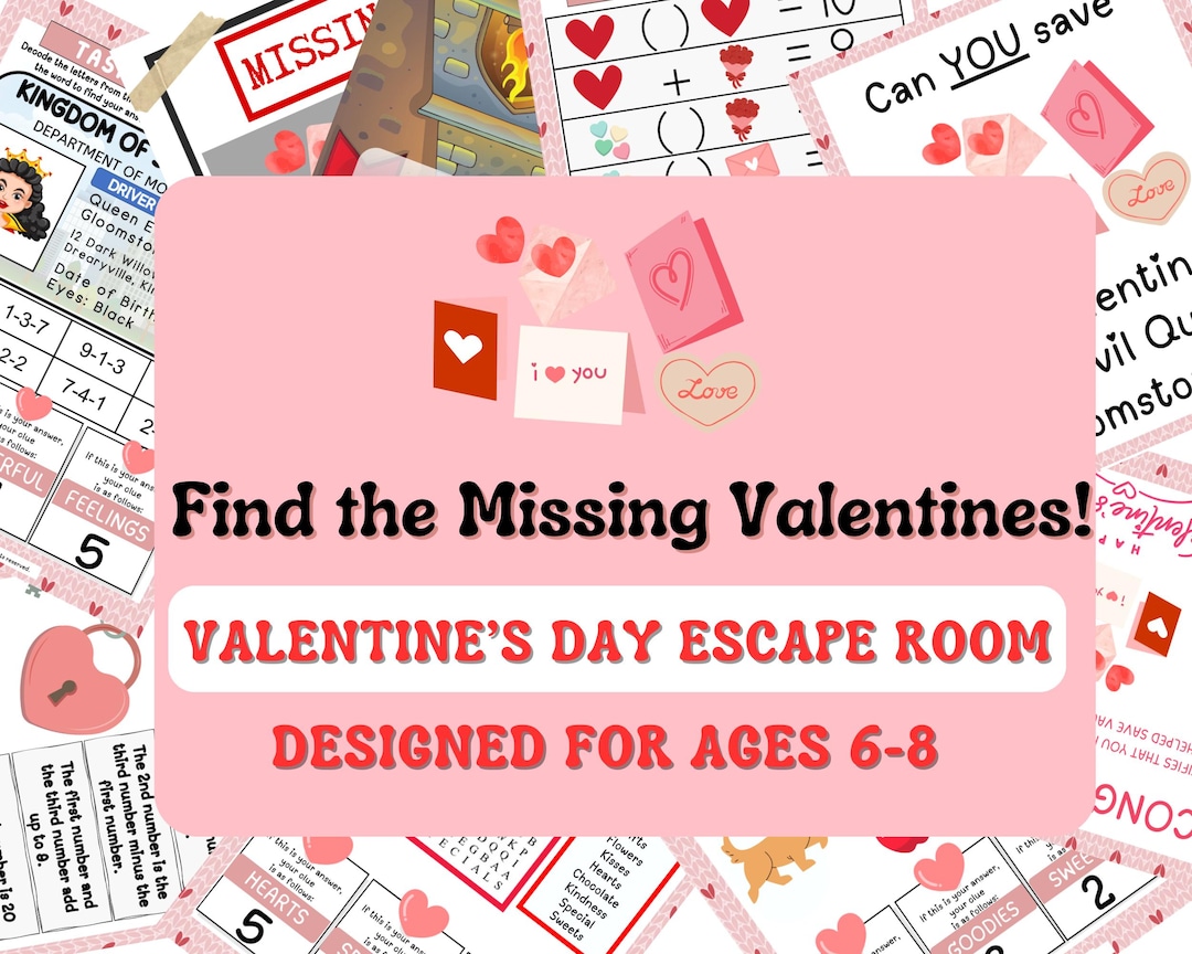 Valentines Day Escape Room for Kindergarten and 1st Grade, Valentine's ...