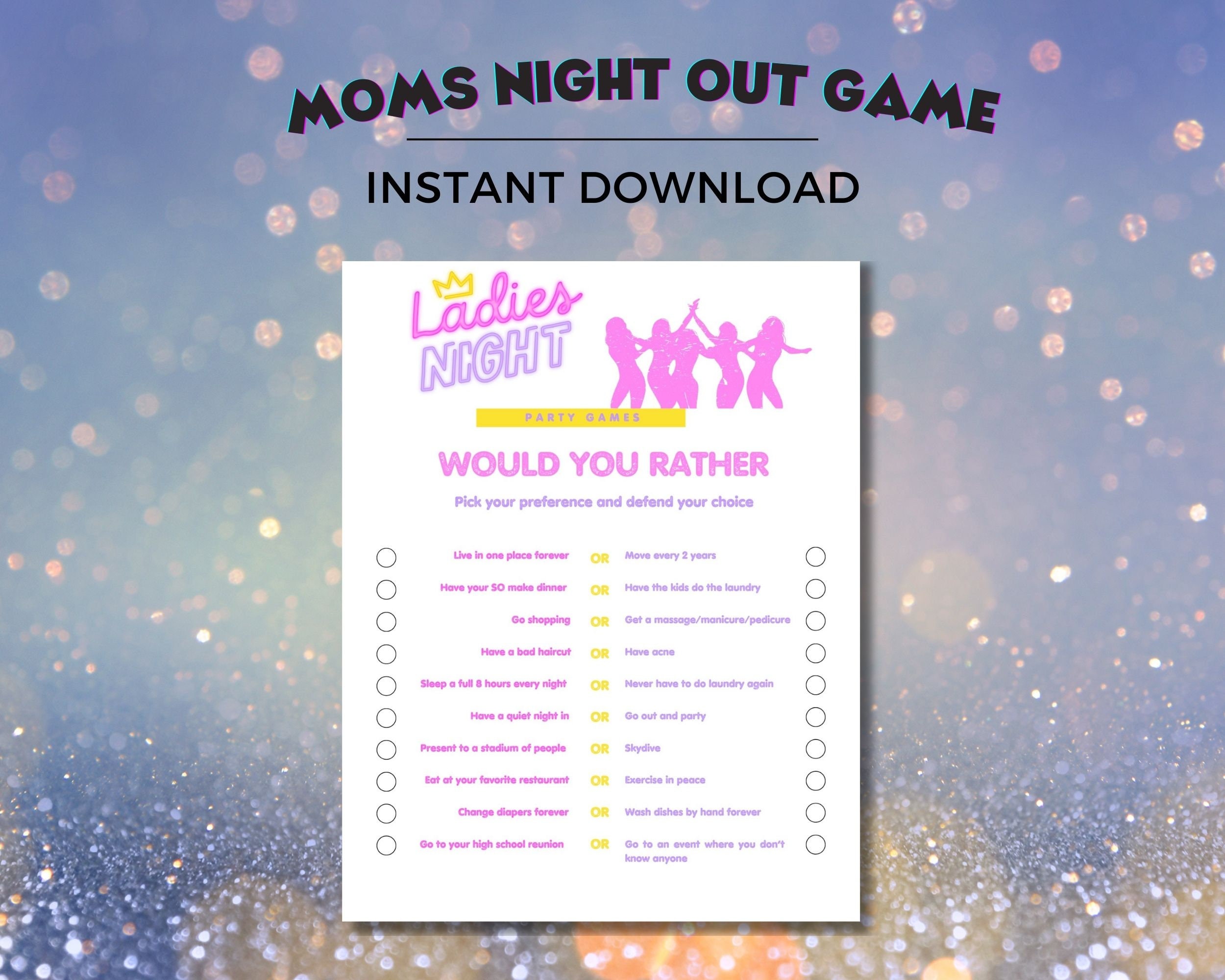 Moms Night Out Games, Ladies Night Out Games, Girls Night Out ...