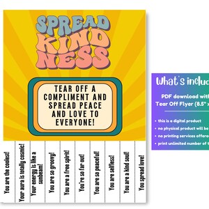 Random Acts of Kindness, Kindness Matters Flyers, Tear off Flyers for ...