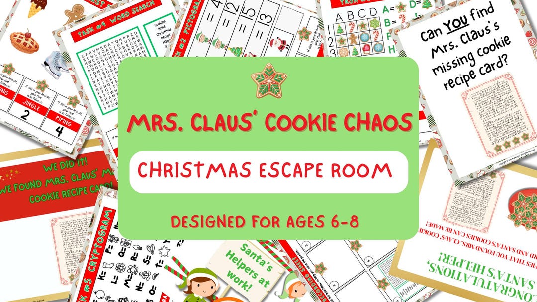 Christmas Escape Room for Kids, Cookie Escape Room, Holiday Escape Room ...