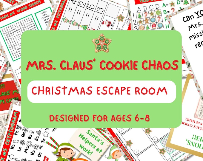 Christmas Escape Room Kids| Christmas Escape Room Kit| Printable Escape ...