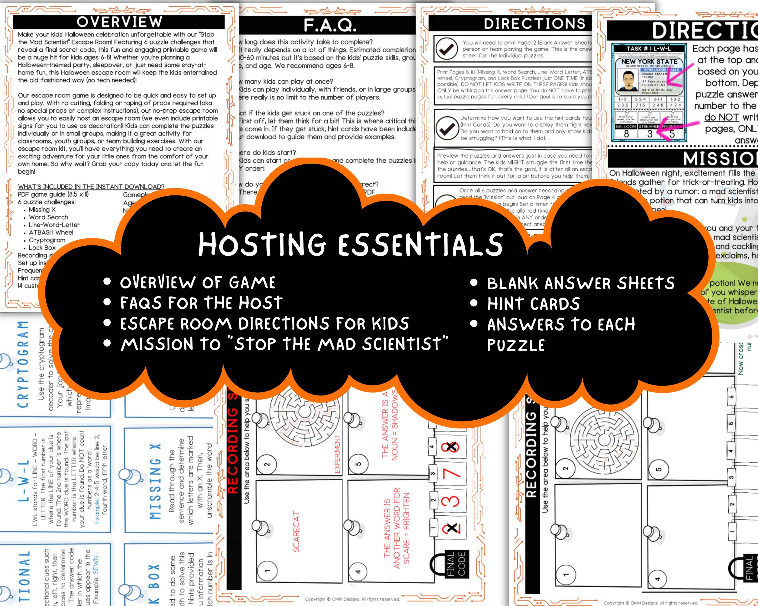 Printable Escape Rooms for Kids, Halloween Classroom Activity, Escape ...