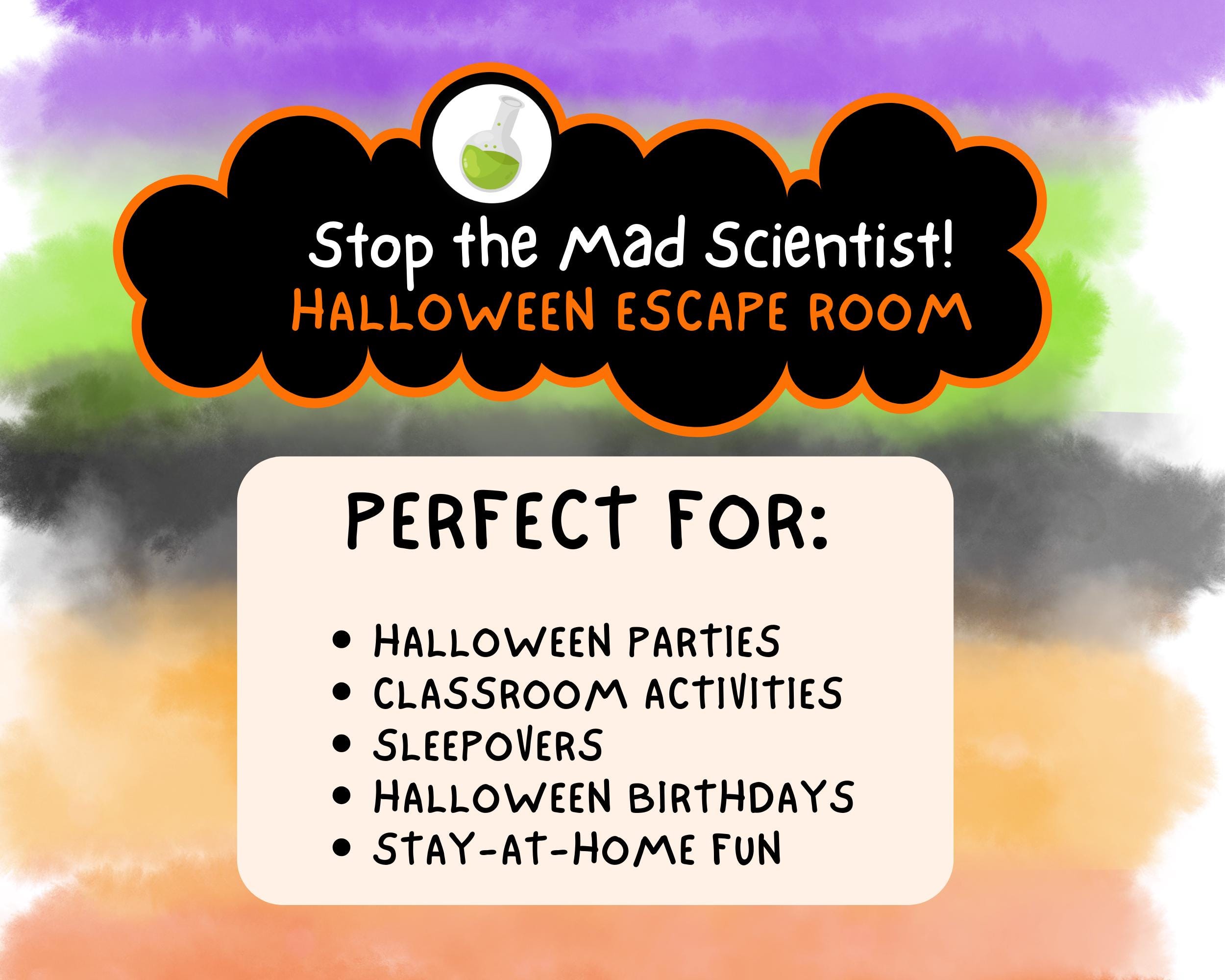 Printable Escape Rooms for Kids, Halloween Classroom Activity, Escape ...